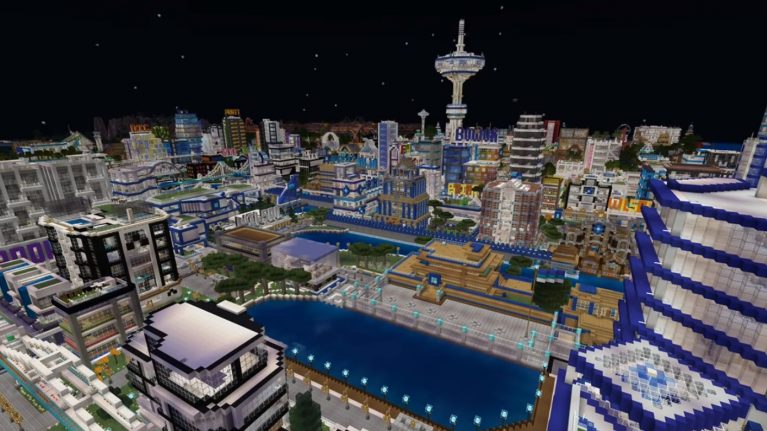 Blue Topia Map | Minecraft PE Bedrock Maps