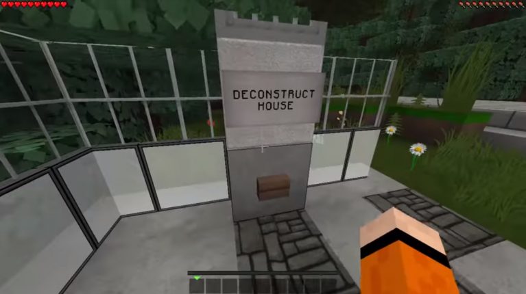 Self-Building Modern House Map | Minecraft PE Bedrock Maps