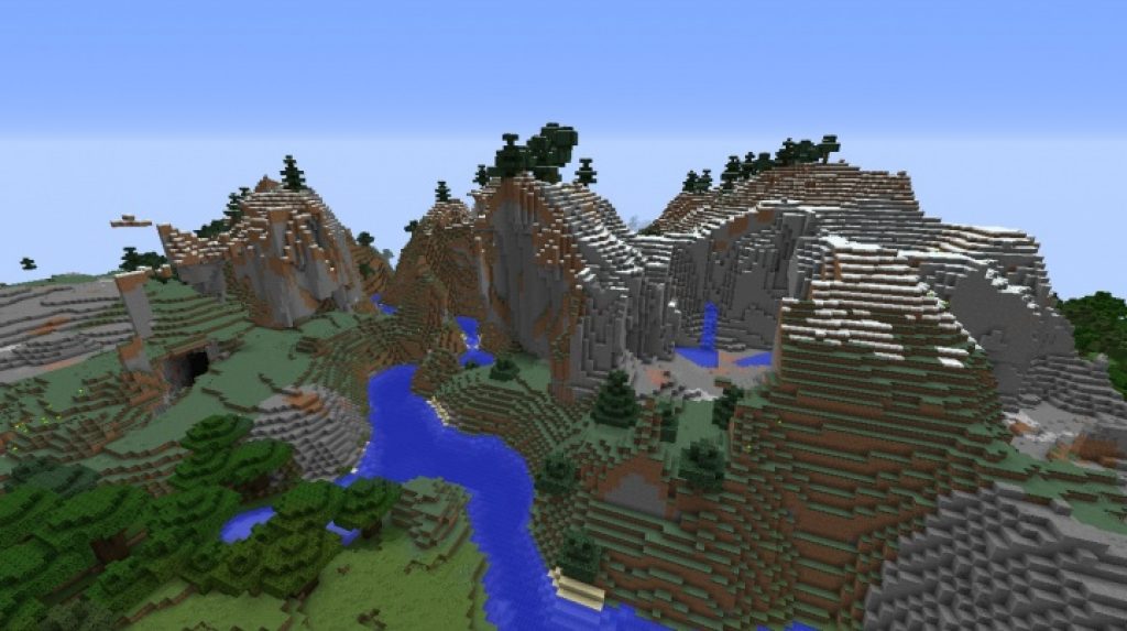Hills, rivers and forests Seed | Minecraft PE Bedrock Seeds