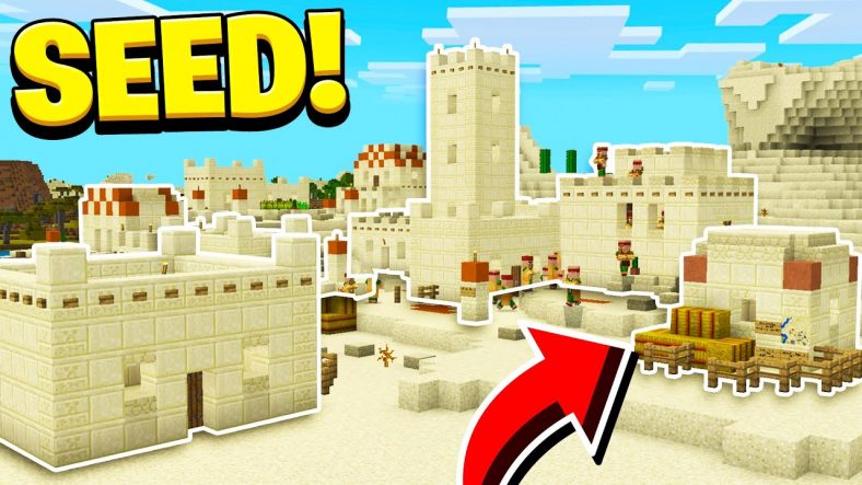 2 Villages in the Desert and Plain Seed | Minecraft PE Bedrock Seeds
