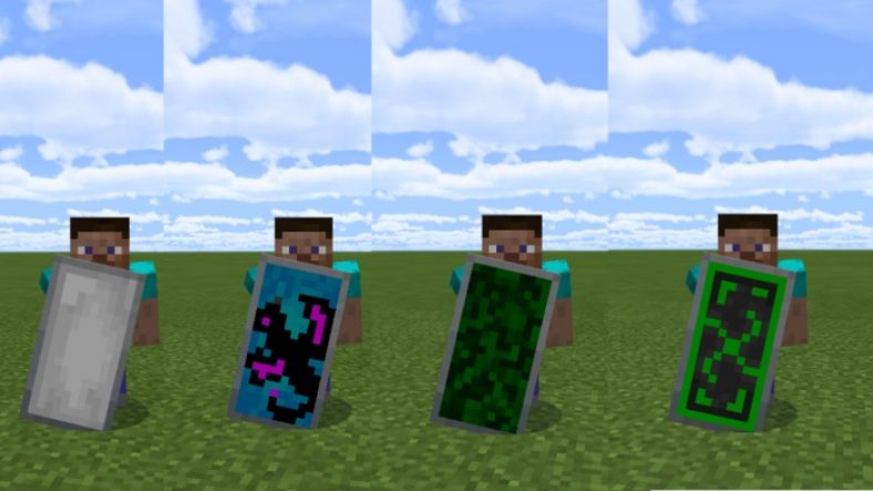 Custom Shield Pack 1&2 Mod | Minecraft PE Bedrock Addons, Minecraft PE ...