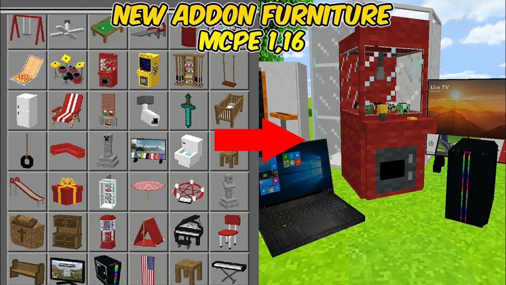 Realistic Storage Furnitures Addon | Minecraft PE Bedrock Addons